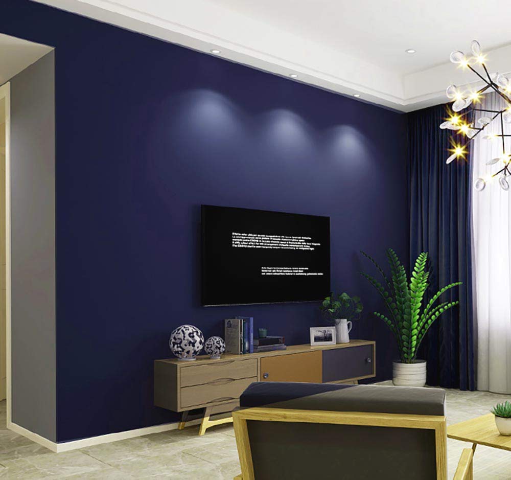 17.7" x118" Yasinet Dark Blue Peel and Stick Wallpaper Blue Contact Paper Waterproof Self Adhesive Removable Blue Wall Paper Textured Wallpaper Decorative for Wall Covering Countertop Table Vinyl Film