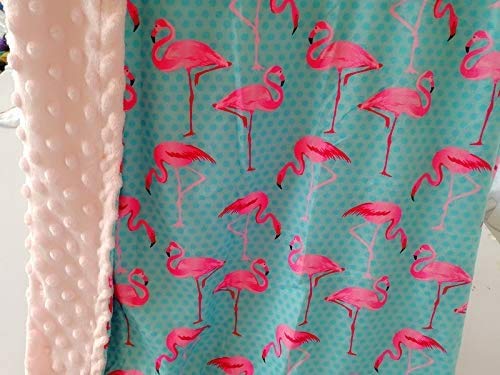 Baby Blanket Super Soft Minky Blanket with Double Layer Dotted Backing Pink Flamingo Security Blanket for Newborns Nursery Stroller Receiving Toddlers Crib Bedding for Boy or Girl(30 x 40 Inch)
