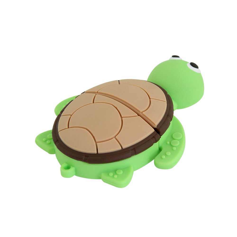 128GB USB Flash Drive, Cute Cartoon Turtle Shaped Thumb Drive, Novelty USB Stick for Data Storage and Backup, Funny Flash Drive for PC/Tablets/Mac/Laptop-Green