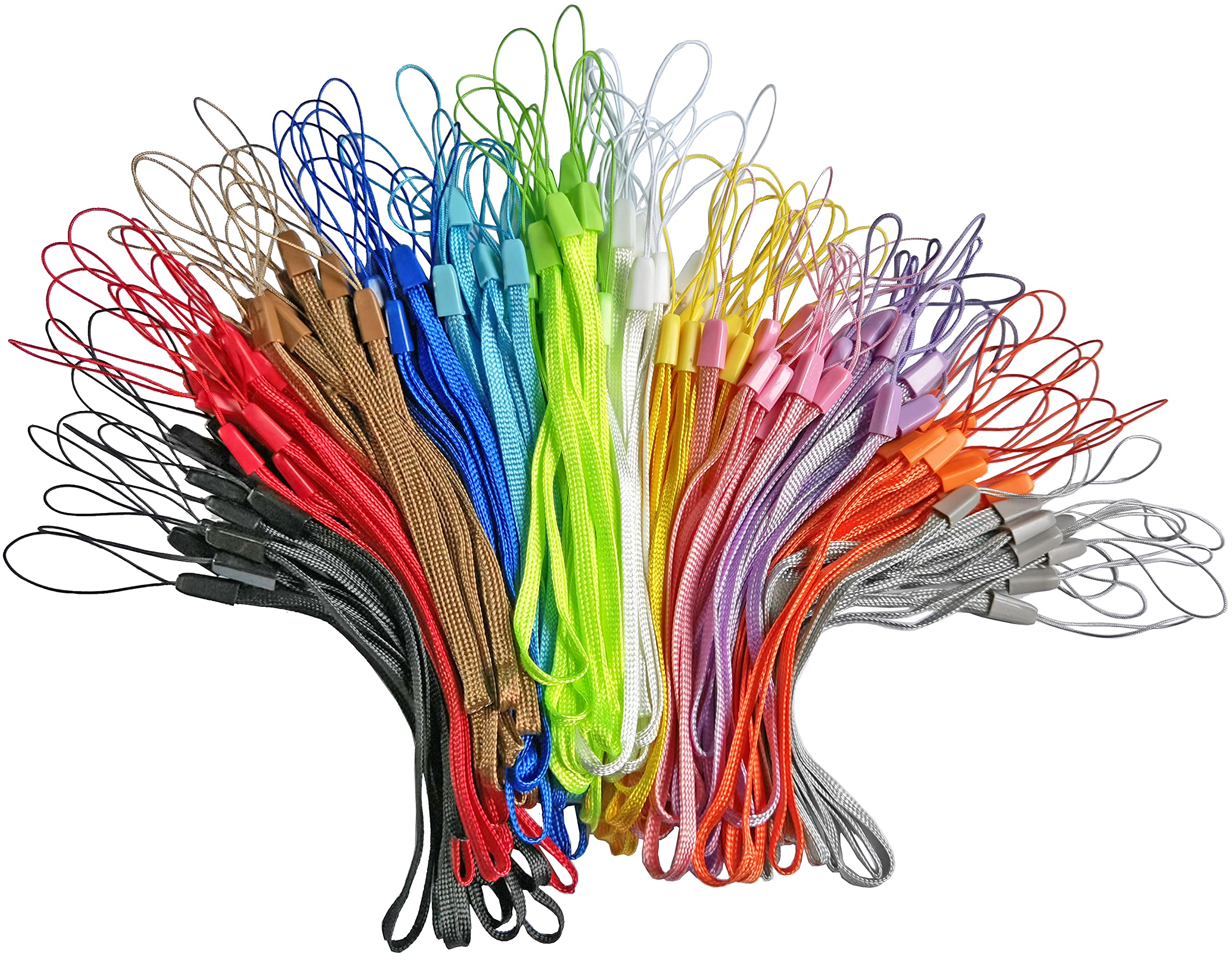 ColorYourLife 120 Pcs Wrist Straps Strings Lanyards for USB Flash Drive Memory Stick Capacitive Stylus Pens – Assorted Colors