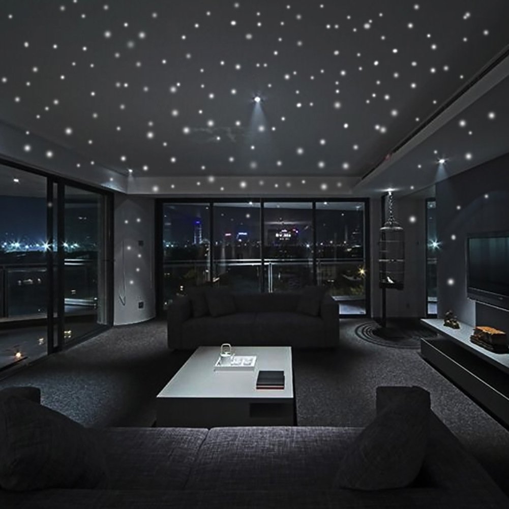 AkoMatial Glow in The Dark Stars for Ceiling or Wall Stickers Luminous Dots Decals Galaxy Glow Star Set for Kids Bedroom Decoration 104Pcs