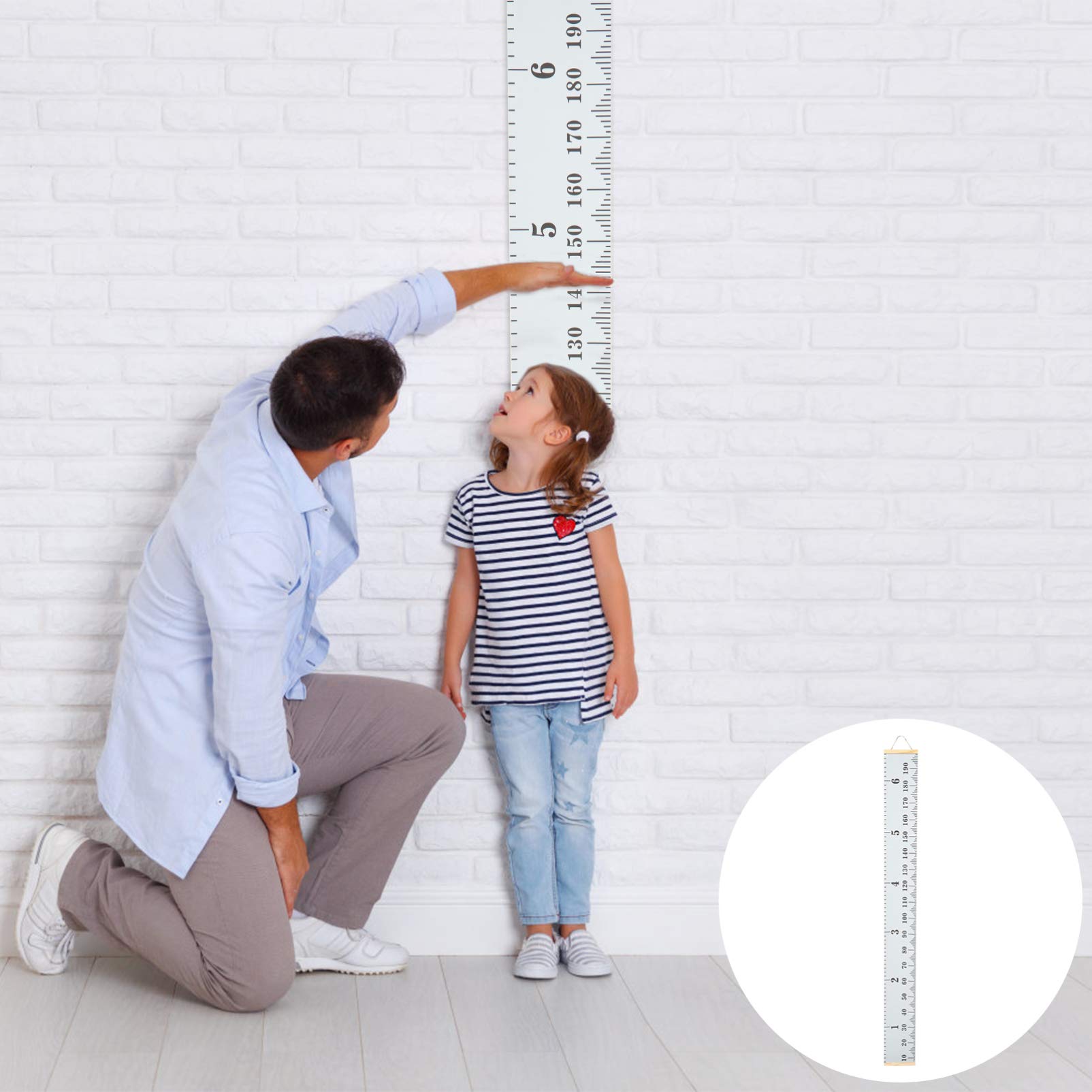 Height Growth Chart, 1pc Wall Hanging Ruler Kids Height Measuring Ruler Height Chart Pendant Wall Decor Height Measurement Ruler for Kids (Gray)