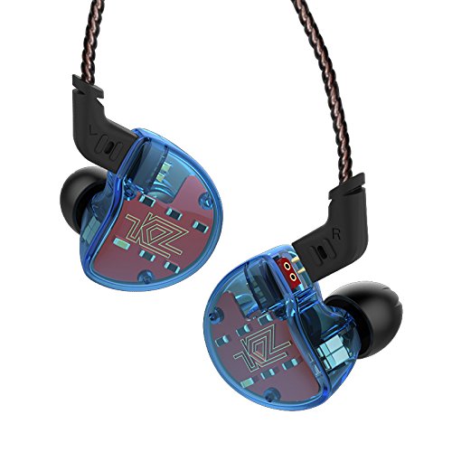 2018 Newest KZ ZS10 4BA with 1 Dynamic Hybrid 10 Driver in Ear Earphone HiFi DJ Monito Running Sport Earphone Earplug Headset (Without Mic, Blue)