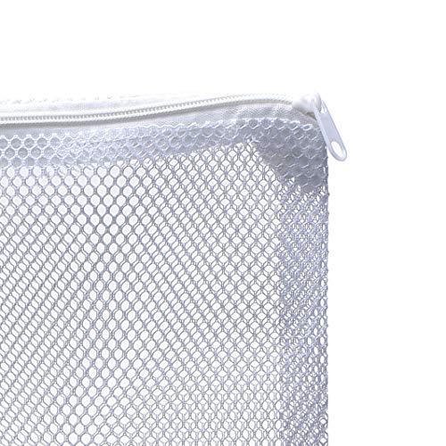 ALEGI Large Filter Media Bags,Aquarium Mesh Bags with Plastic Zipper,White Net Bags for Bio Balls, Ammonia Remover 17.8" by 13.5" (4pcs)