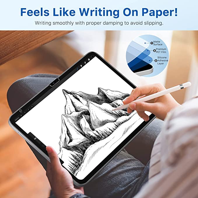 MoKo Screen Protector for iPad 10th Generation 10.9 Inch 2022, 3 Pack Clear PET Anti-Glare Case-Friendly Screen Protector Film