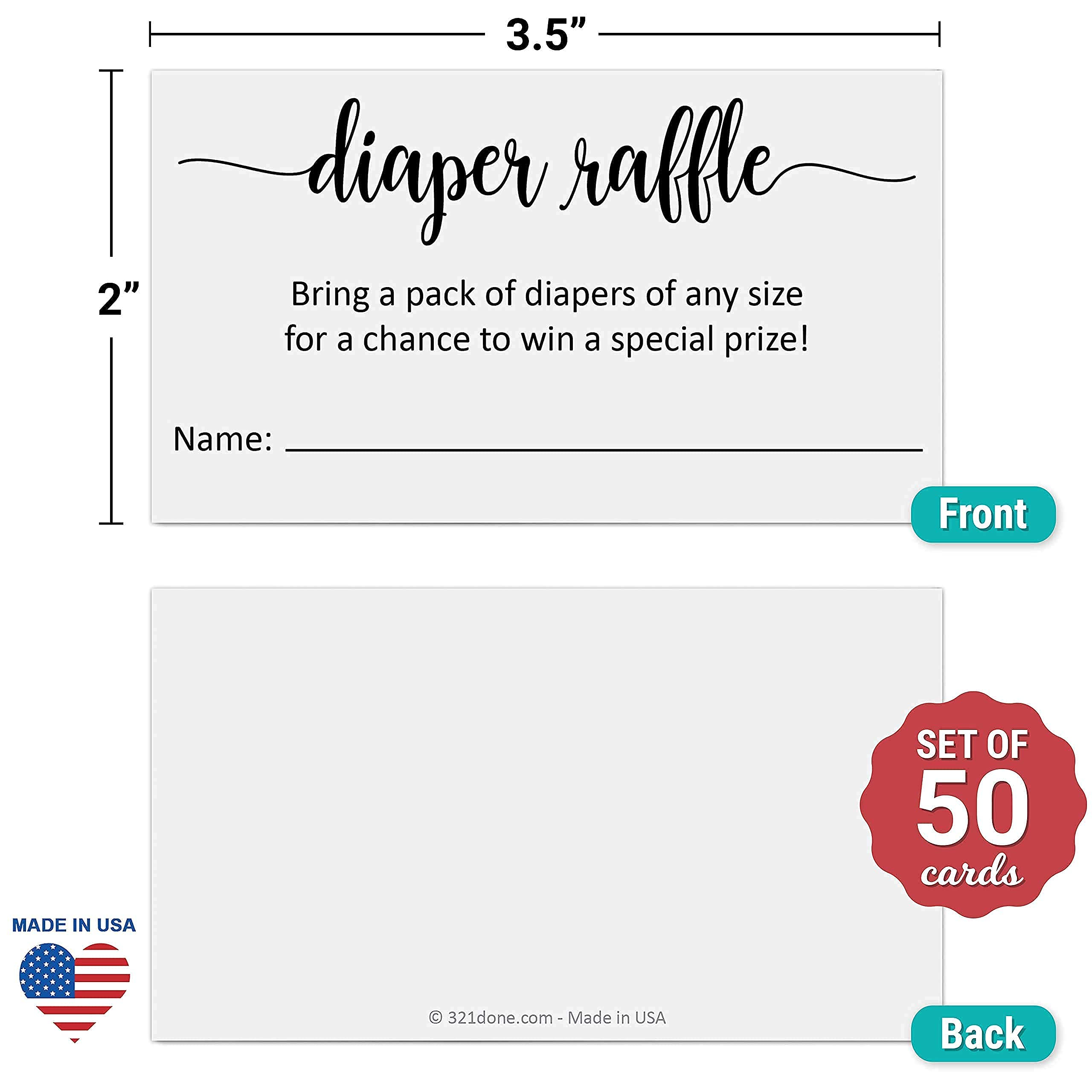 321Done Baby Shower Bundle: Diaper Raffle and Advice for Mom-to-Be - White