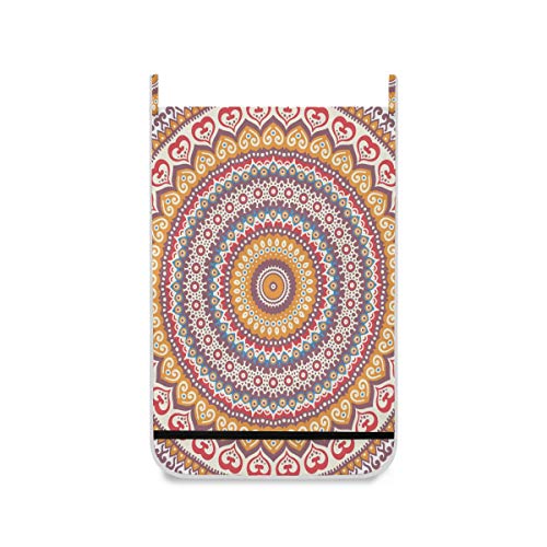 ATTX Colorful Ethnic Pattern Hanging Laundry Hamper Bags Large Door Hampers for Dirty Clothes, Washing Baskets with Hooks 1 Packs
