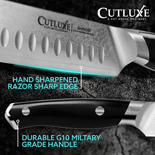 CUTLUXE Slicing Carving Knife β 12" Brisket Knife, Razor Sharp Meat and BBQ Knife β Damascus Japanese AUS10 Blade β Full Tang & Ergonomic Handle Design β Shinobi Series