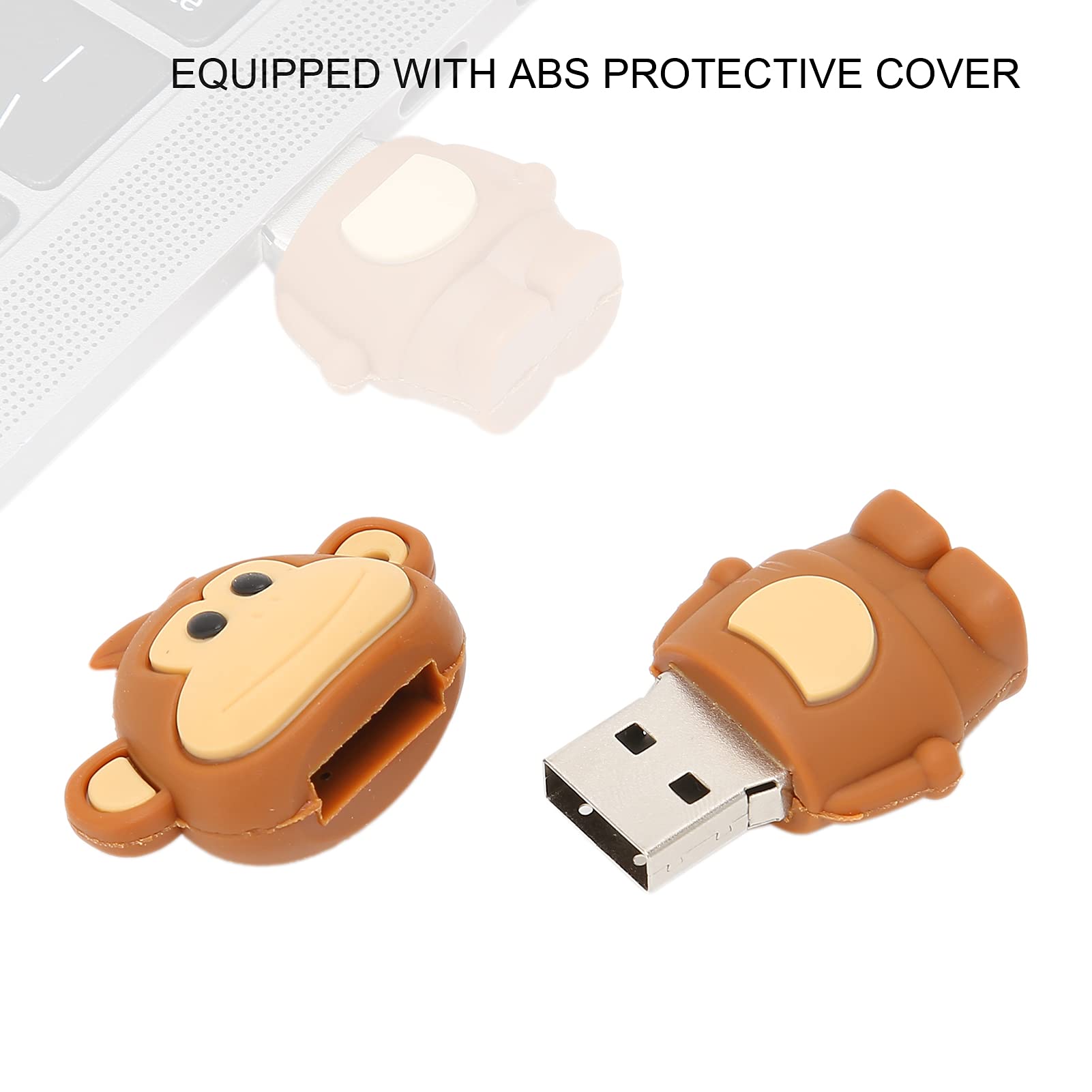 Kafuty-1 Cute USB Flash Drive, Cartoon Animal Monkey Thumb Drive, Pendrive Memory Thumb Stick, Gifts for School Students Kids Children Teacher Collegue Employees(64GB)
