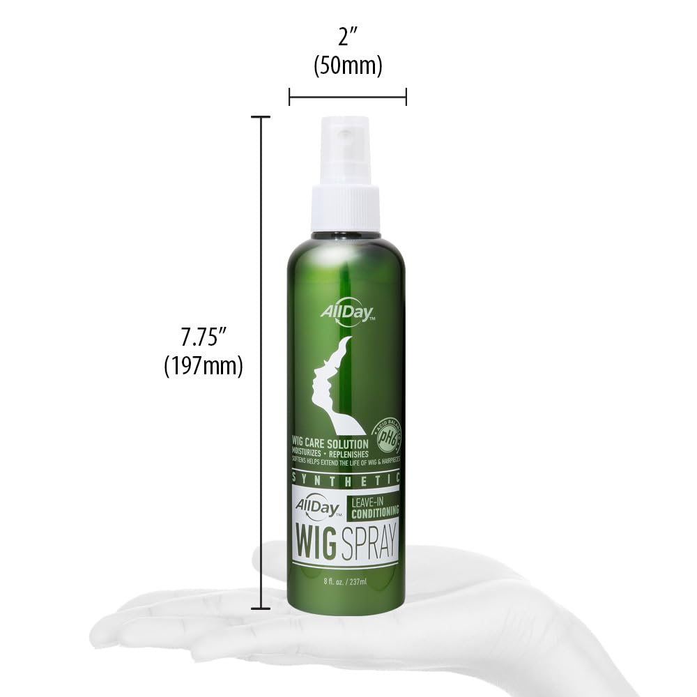 AllDay Locks Synthetic Wig Spray | Revitalizes & Refreshes | Cleanses & Extends Lifespan of Wigs & Hairpieces | Soft & Fresh Leave-In Conditioner, Grape Scent | 8 oz