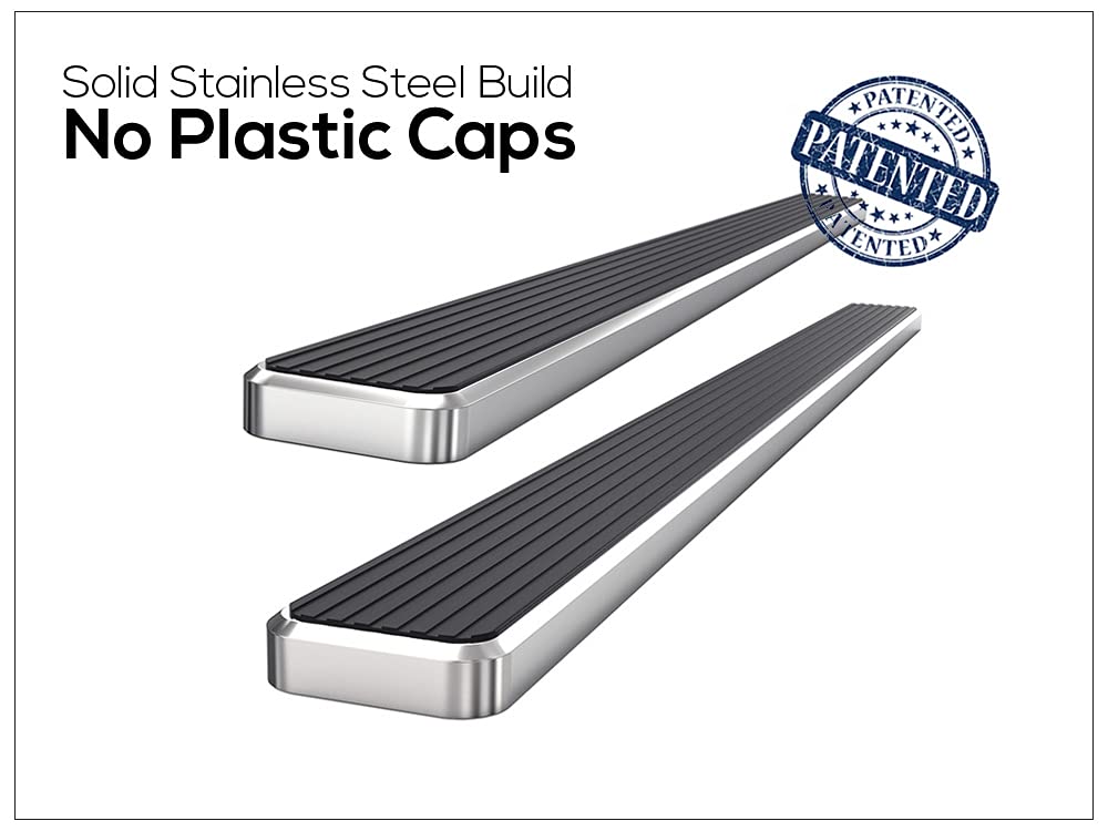 APS (Stainless Steel Polished Silver 6in Boards Compatible with Silverado Sierra 1500 2019-2025 Extended Cab & 2500 3500 2020-2025 (Exclude 19 1500 LD)(Silverado 1500 LTD Sierra 1500 LD 2022)