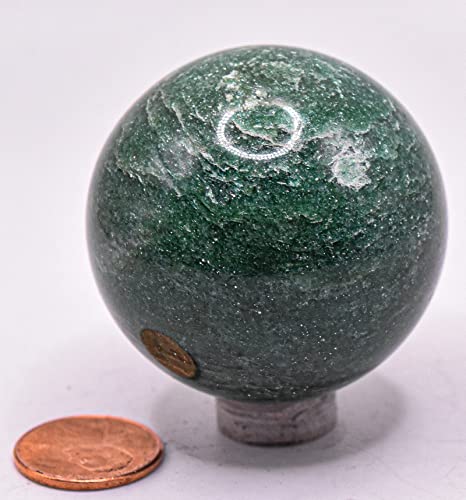 45mm 135g Dark Deep Green Jade Sphere Polished Natural Sparkling Nephrite Gemstone Crystal Mineral Décor Ball - India + Stand