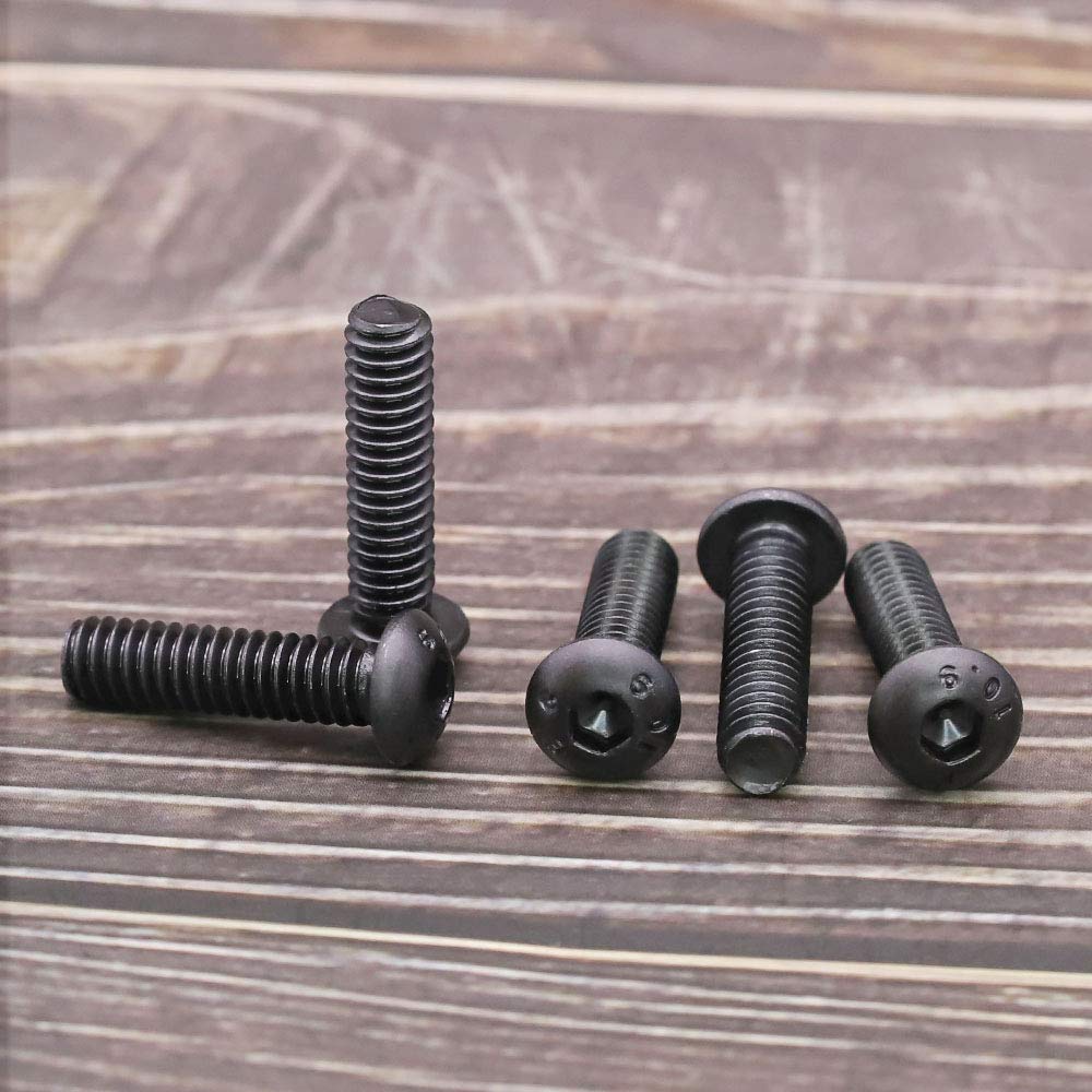 5/16-18 x 2" (10 pcs) Button Head Socket Cap Screws Bolts Alloy Steel 10.9 Grade, Black Oxide Finish, Full Machine Thread
