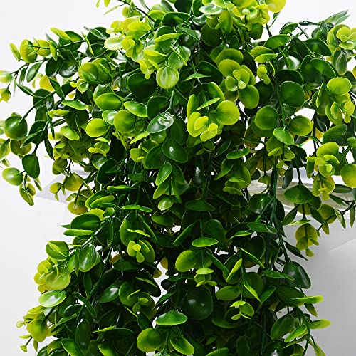 2pcs Artificial Hanging Plants Fake Hanging Plant Faux Eucalyptus Leaf Greenery Vine Outdoor UV Resistant Plastic Plants