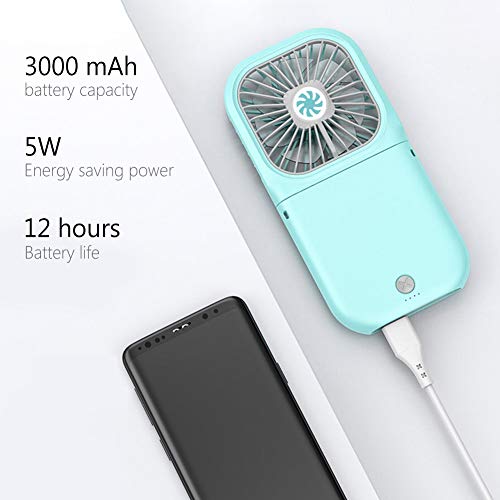 FRIDG USB Rechargeable Cooling Fan Portable Hanging Neck Mini Fan Power Bank Black