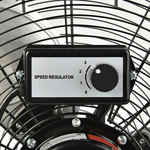 A A IN ET010 20″ High Velocity Floor Fan, 6000 CFM Industrial Metal Fans for Industrial Garage Shop, 3 Speed Settings