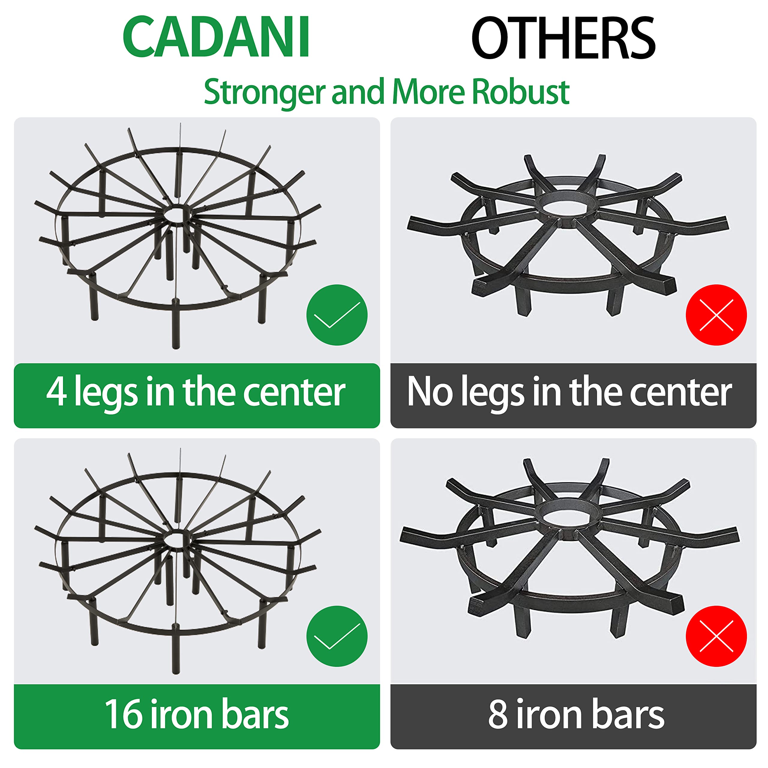 32in Fire Grate Log Grate, Round Spider Wagon Wheel Firewood Grates, Heavy Duty Fire Pit Grate for Outdoor Campfire, Hearth Wood Stove and Outdoor Camping Fire Pit Black