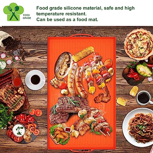 36 inch Silicone Mat for Blackstone Griddle Top,Blackstone Griddle Cover,Waterproof Non Stick BBQ Grill Mat Grill Lid,Silicone Mat Handle for Easy Lift,Lightweight Durable Liner Protective Accessories
