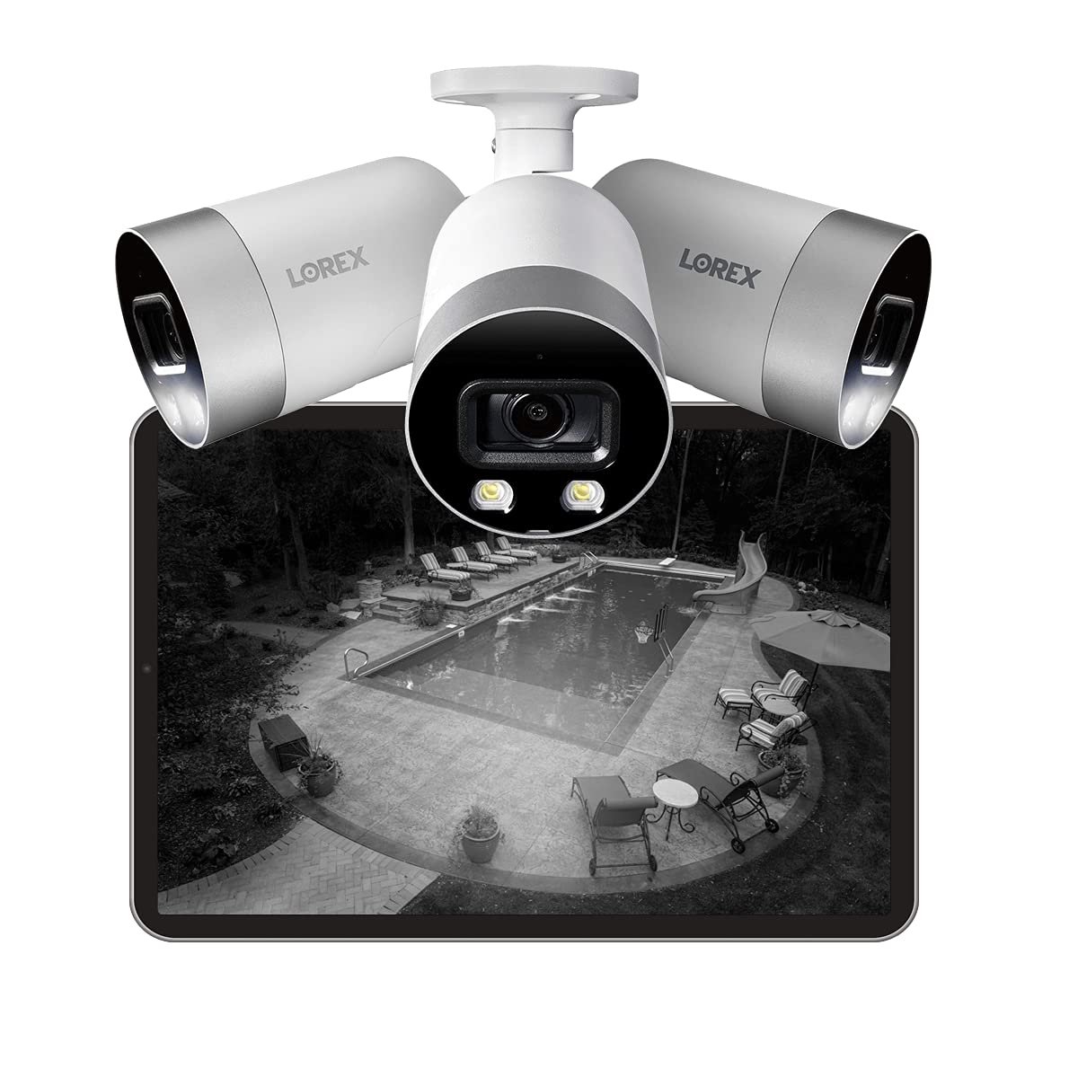 Lorex 4K Security Camera System, Fusion 8-Channel 2TB NVR System with 4 Wired Smart Deterrence 4K (8MP) IP POE Cameras, 150FT Night Vision