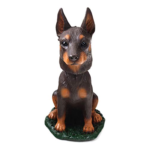 Animal Den Doberman Pinscher Red Dog Bobblehead Figure for Car Dash Desk Fun Accessory