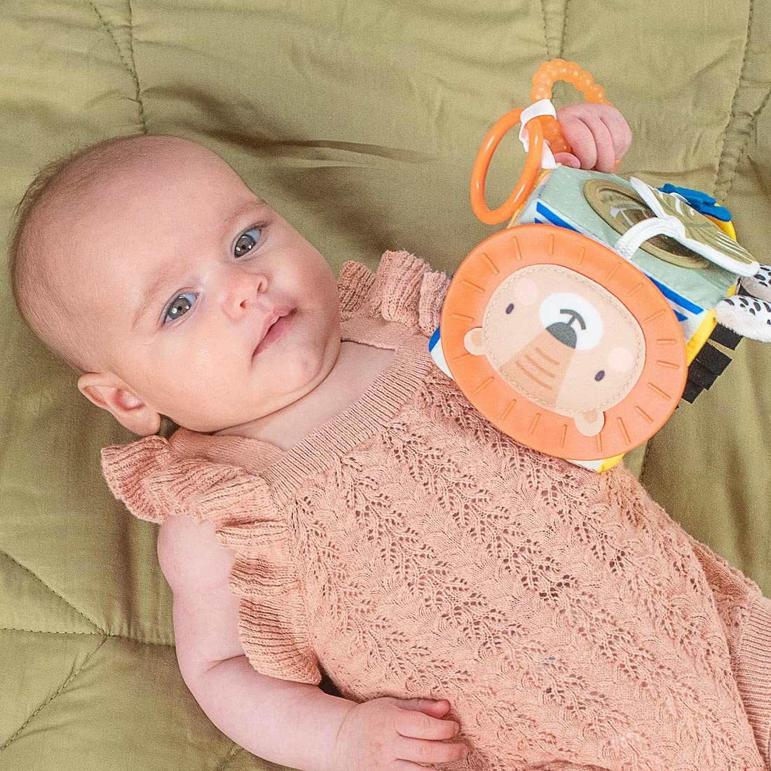Taf Toys Discovery Cube, Newborn and Baby Developmental Activity Toy. Use on Strollers, Bassinets, Crib & Car Seats. with A Mirror, Teether. Curiosity Booster, for Ages 3-6 Months.