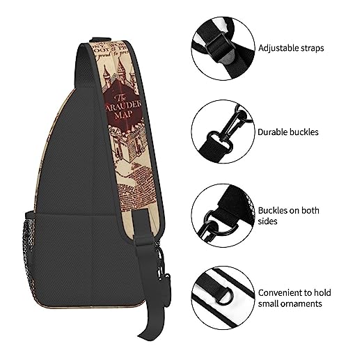 1itt1eHub Beige Sling Bag Sling Backpack Crossbody Chest Bag Daypack for Hiking Travel Women and Men