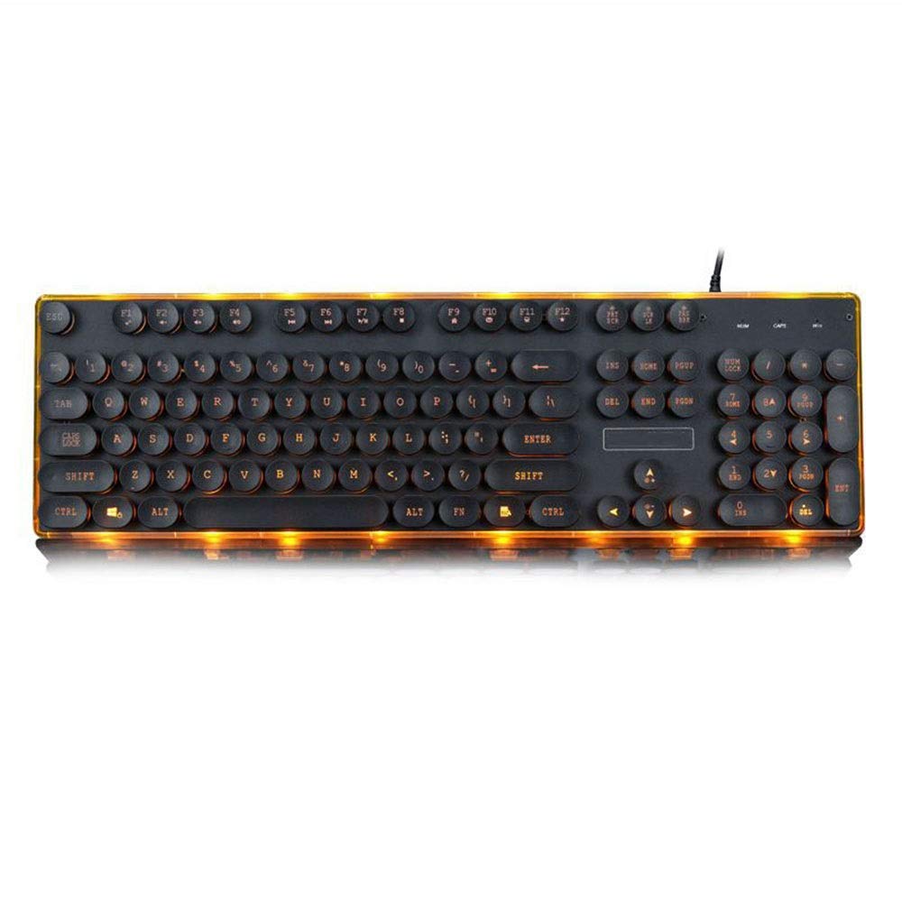 Computer Keyboard-Wired Keyboard Punk Gaming Keyboard Mechanical Keyboard Can Be Illuminated-104 Keys YANG1MN (Color : Orange)