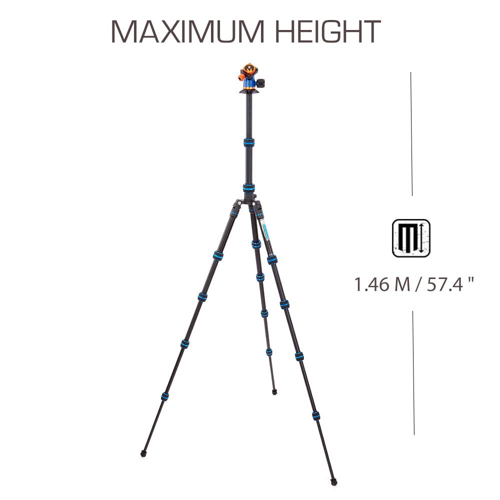 3 Legged Thing Punks Corey 2.0 Magnesium Alloy Ultra-Compact Travel Tripod - Adjustable, Multi-use Camera Tripod with Three Detachable Legs - Blue/Black (COREYBLUE2.0)