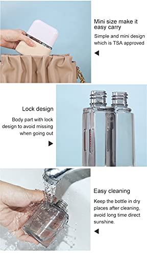 anfoem Portable 1.7oz Travel Size Spray Bottle with Fine Mist, Leak Proof Refillable Make Up Travel Lotion Bottle for Cosmetic Skincare Lotion,Essential Oils, Homemade Cleaners(Light Gray)