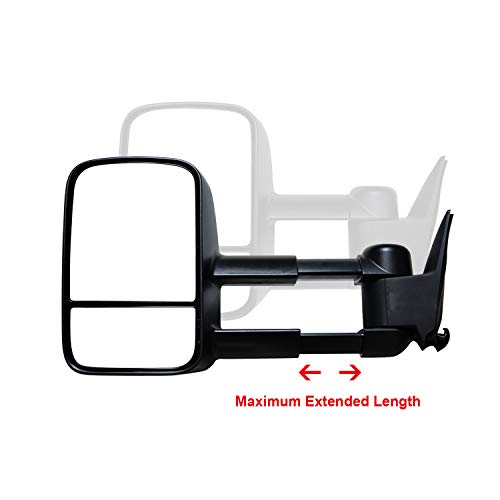 AERDM New Pair Towing Mirrors Set Telescoping Tow Mirrors fit 1988-98 Chevy GMC Exterior Accessories Mirrors fit C1500 C2500 C3500 K1500 K2500 K3500 Pickup Side Mirrors