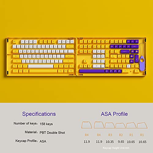 Akko Los Angeles Theme 158-Key ASA Profile PBT Double-Shot Keycap Set for Mechanical Keyboards with Collection Box