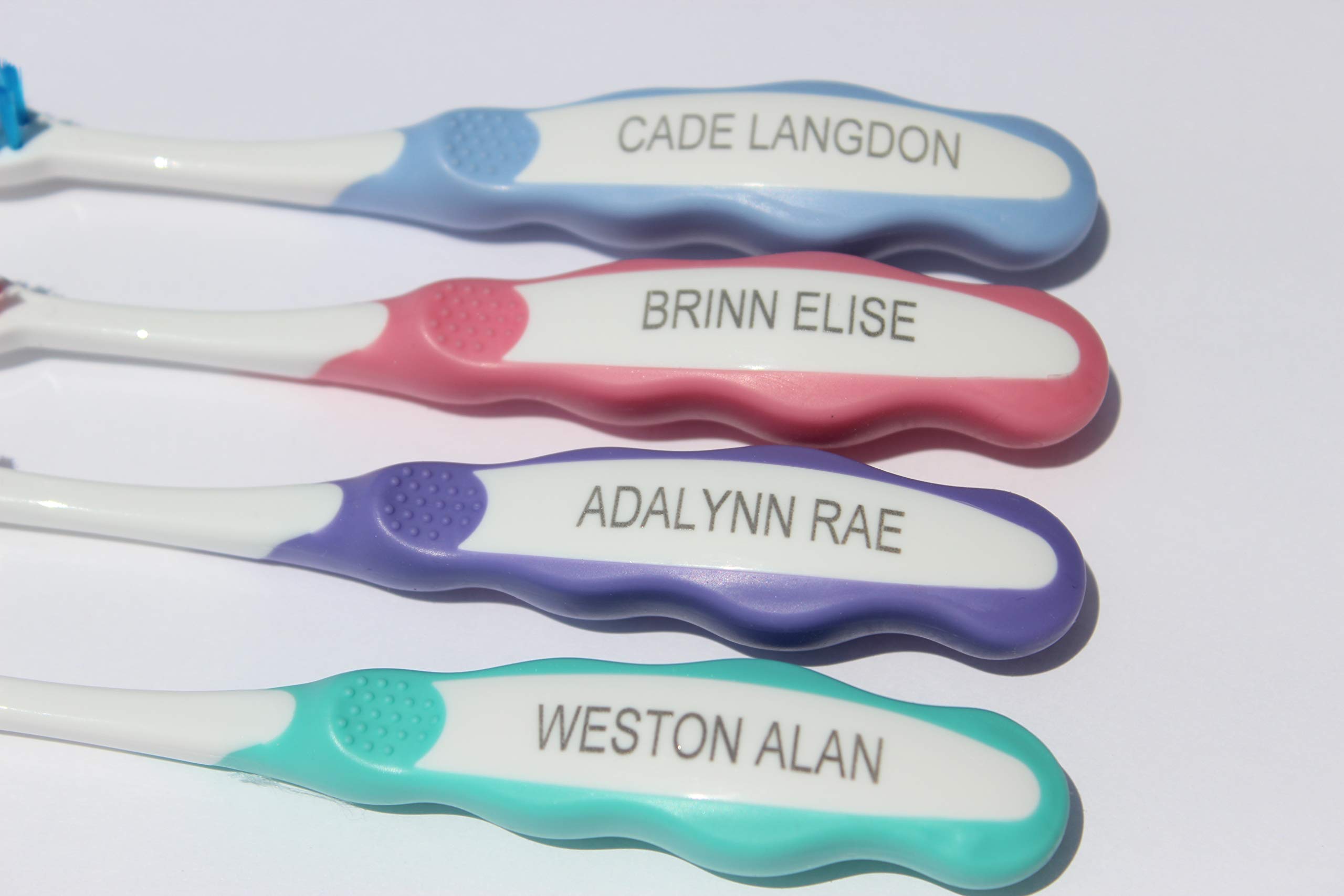 Personalized Kids Toothbrush Manual Toothbrush Age 2-6 4 Color Variety Pack Any Name/Message Engraved 4 Pack - Personalized Gift