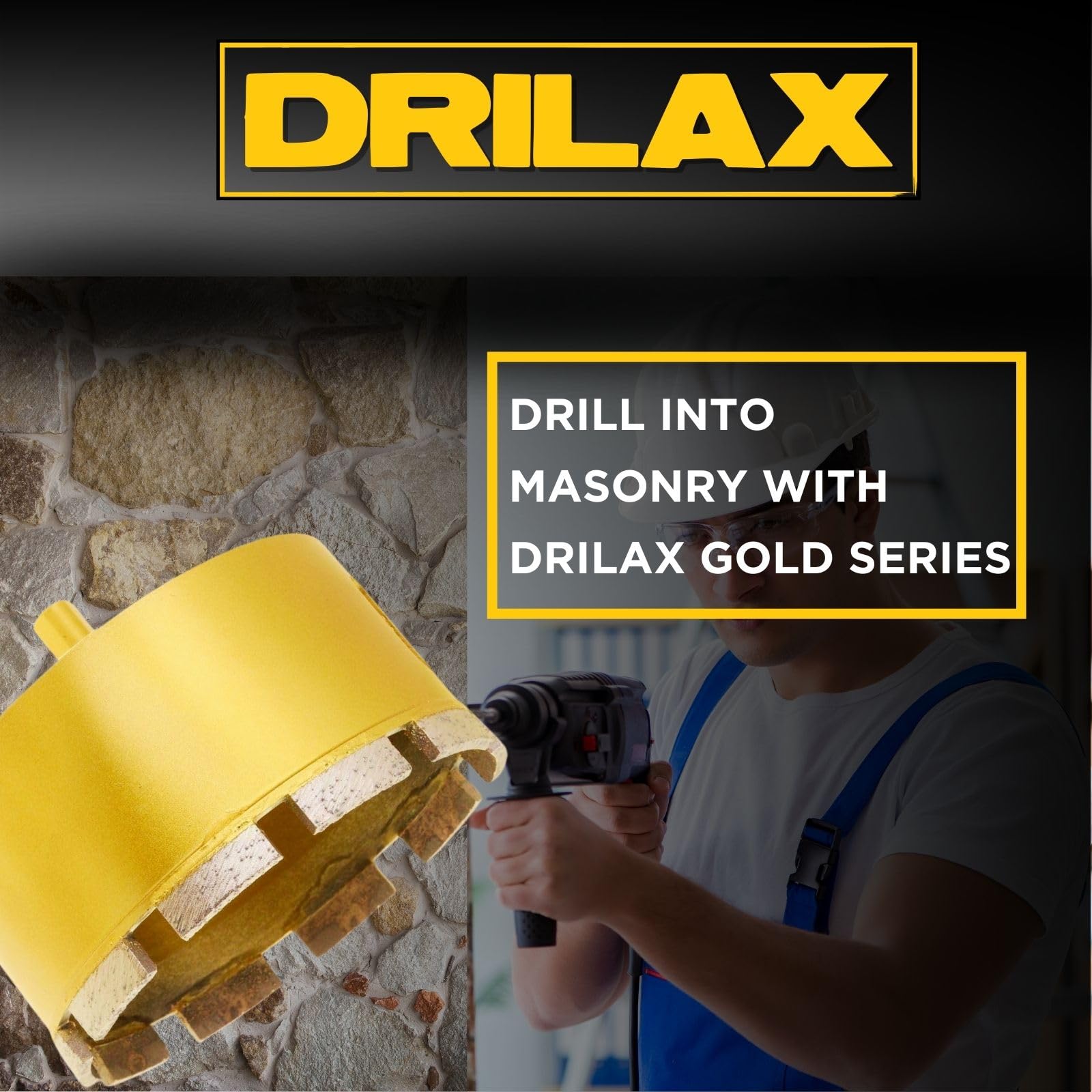 4 Inch Masonry Hole Saw, Diamond Hole Saw, Heavy Duty Dry Core Hole Saw for Concrete Hole Saw Bit Brick, Cinder Block, Core Drill Guide Included Extra Long Depth of Cut