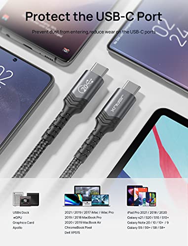 JSAUX USB4 Cable Supports 40Gbps Data Transfer/ 100W Charging/ 8K @30Hz, USB C to USB C Cable Compatible with MacBook Pro, Hub, USB-C Docking Station, and More