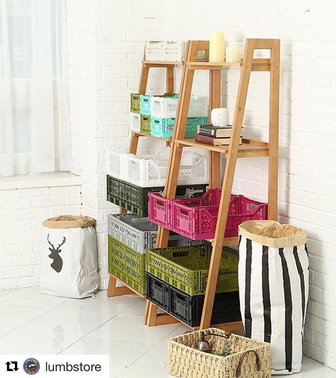 2 x AY-KASA - Midi-Box (Orange) Collapsible Storage Bin Container Basket Tote, Folding Basket Crate Container : Storage, Kitchen, Houseware Utility Basket Tote Crate