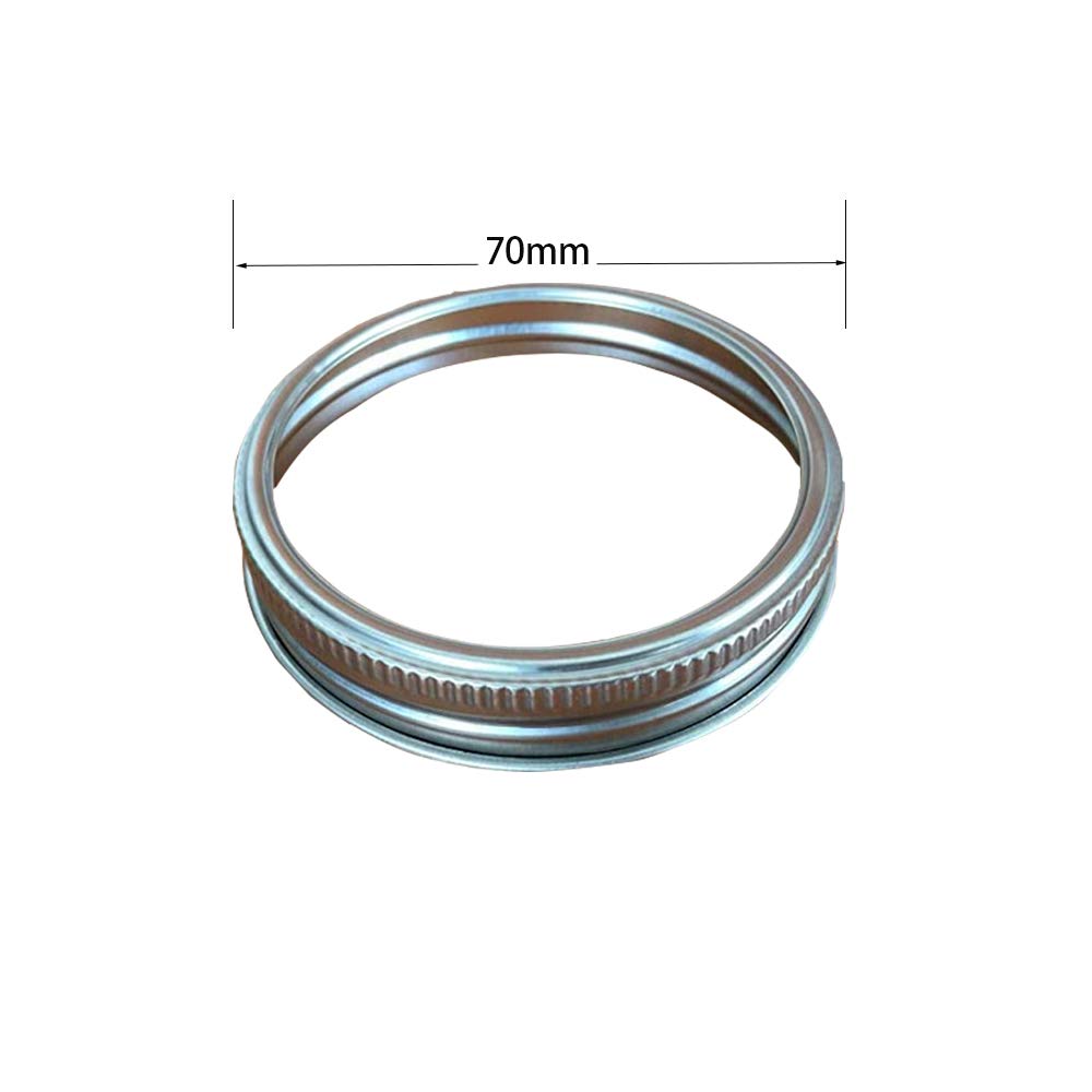 24 Rust Resistant Silver Mason Jar Replacement Rings, 70mm Regular Mouth Mason Jar Lids Silver Canning Jar Lid, Prevent leakage for Mason Jars