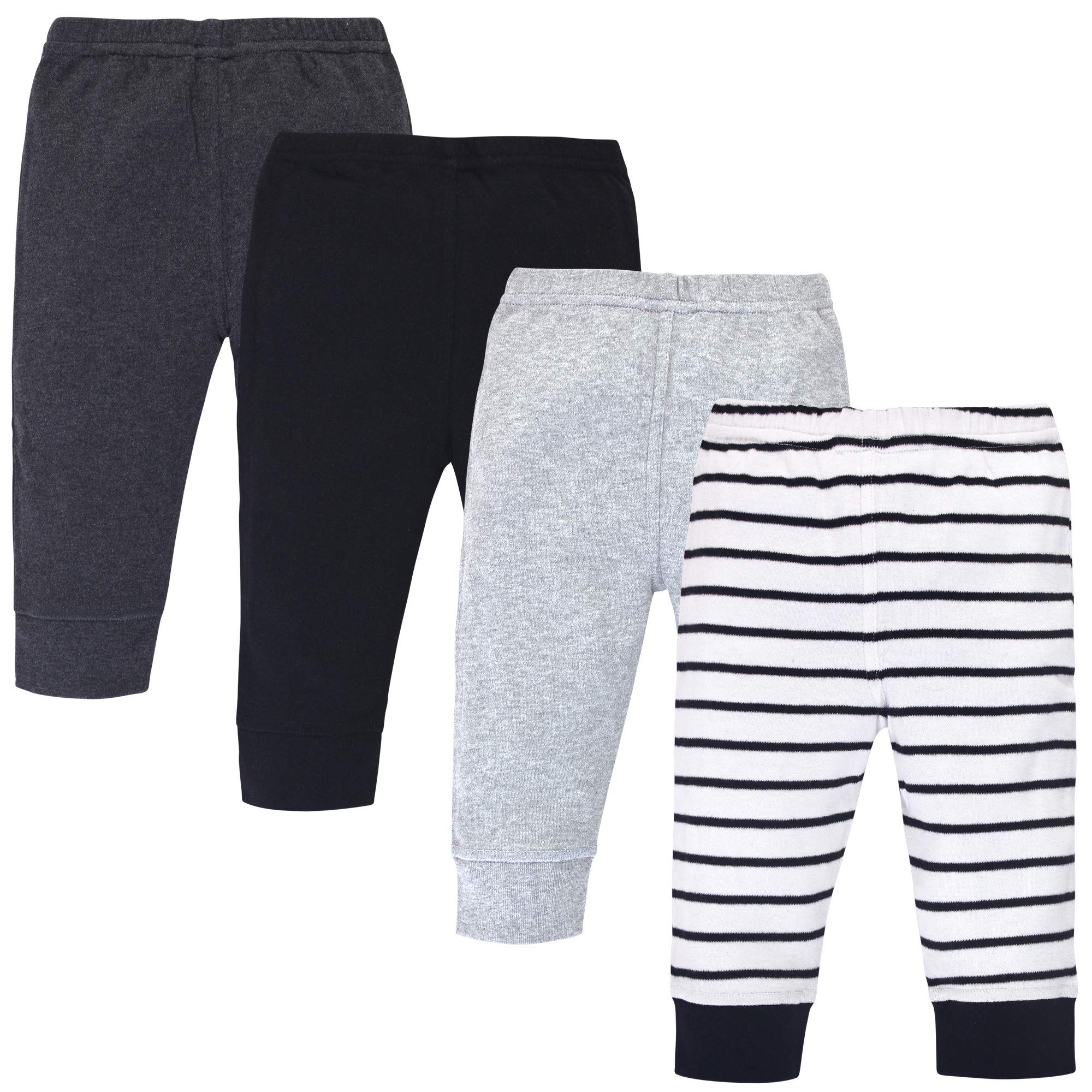 Touched by Nature baby girls Organic Cotton Pants, Gray Black Stripe, 3T US