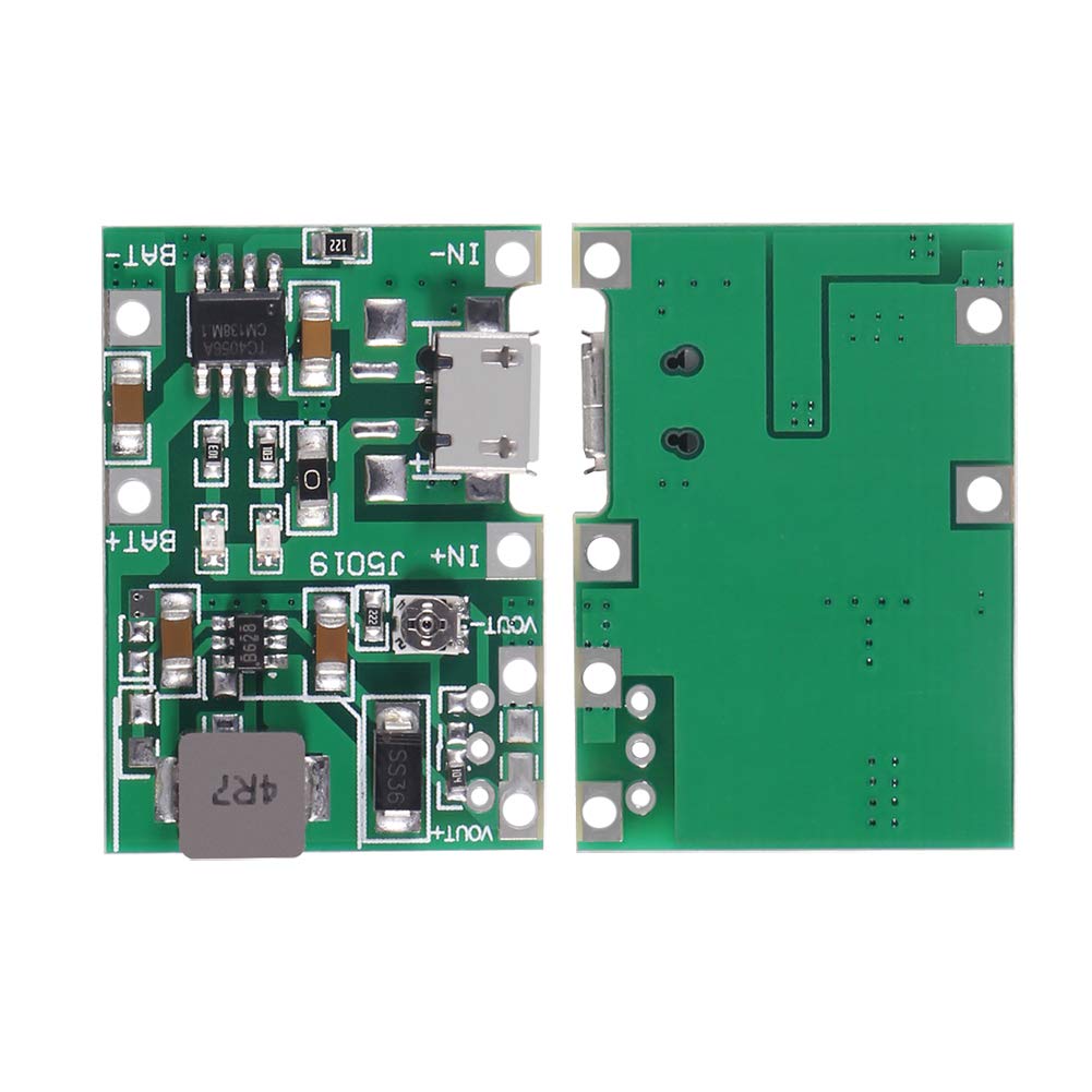 AITRIP 6PCS 2A USB 18650 Lithium Li-ion Battery Charger Module Boost 3.7V to 5V 9V 12V Adjustable DC-DC Step Up Boost Module TP4056 DIY Kit Parts