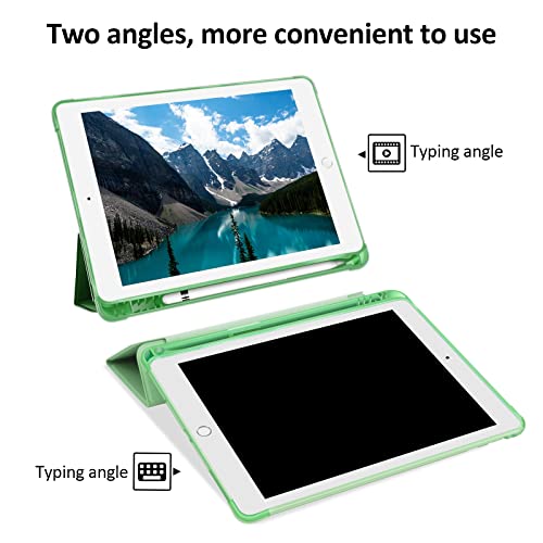 FixCracked 9.7 inch case for ipad 5th/ipad 6th(2017 and 2018 Model), with Pencil Holder, Ultra-Thin Built-in Silicone TPU Soft Shell Protective Cover, with Smart Wake/Sleep Function (Dark Green)…