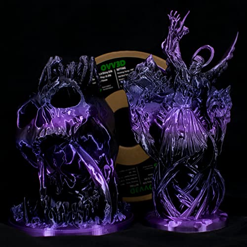 2 Pack PLA Filament 1.75mm, 3D Printer Filament Silk Black Purple with Silk Black Green Color Changing, Silk PLA Filament, 2kg