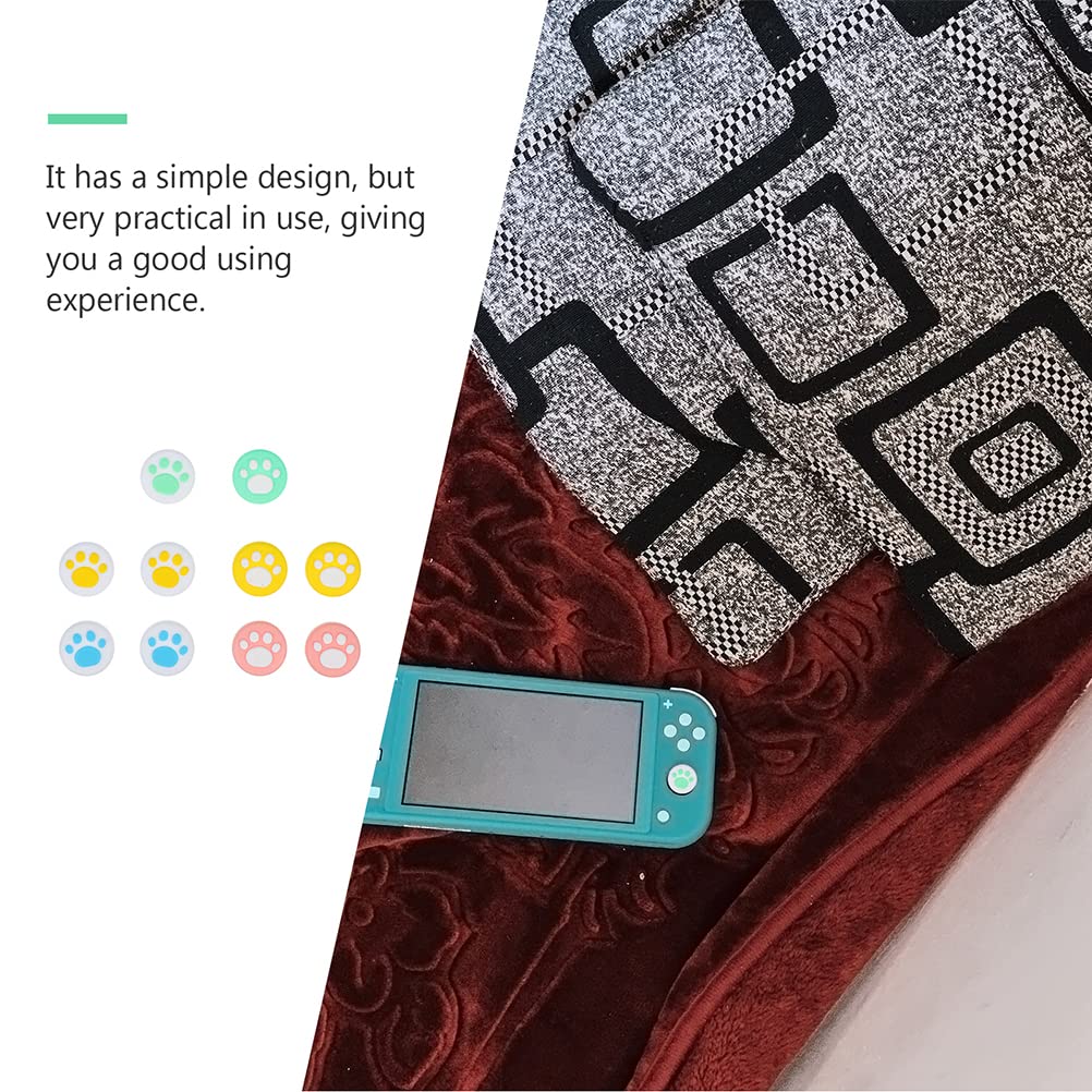 10pcs Silicone Cat Paw Pattern Thumb Grip Caps Creative Joystick Cover