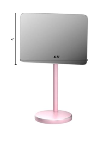 Desk and Cubicle Mirror to see behind you, ROSE-GOLD Stand with detachable Wide Angle real glass Mirror, SMALL & DISCRETE, beautiful design, perfect curvature for an exceptionally clear view