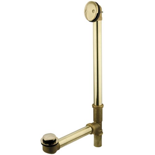18" Tip Toe Overflow Leg Tub Drain Finish: Polished Brass