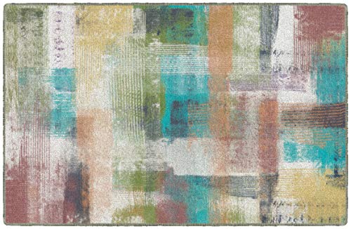 Brumlow MILLS Zora Abstract Machine Washable Indoor/Outdoor Area Rug for Home Office, Living Room or Bedroom Carpet, Dining or Kitchen Runner Rug, 30" x 46", Green