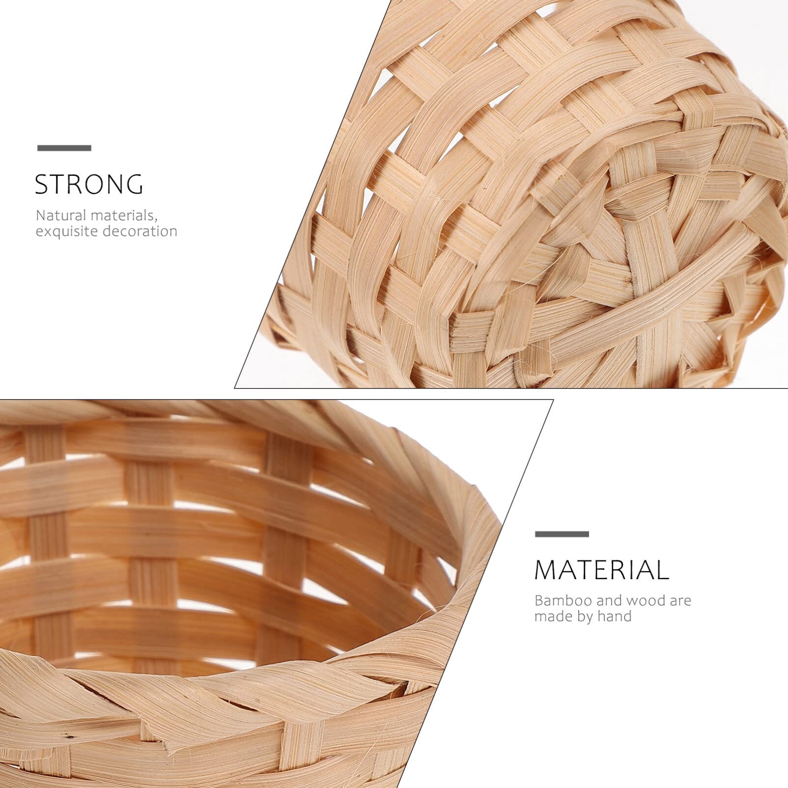 10pcs Small Basket Desktop Small Flower Pot Wicker Basket Woven Basket Succulent Planters Basket Pencil Holder Wicker Desk Organizer for Desktop Storage, 7.5x7.5x6cm