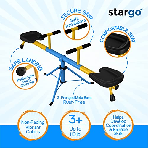360 Swivel Spinning Seesaw for Kids, Teeter Totter with Adjustable Frame 46-70β, Indoor or Outdoor Playground Equipment