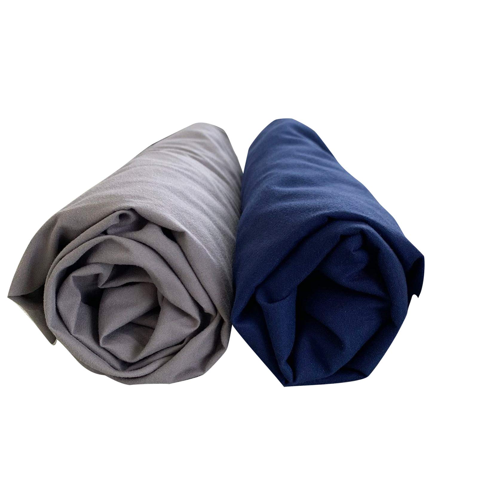 AMROSE Heavenly Soft Microfiber Bassinet Sheets, Compatible with Halo Bassinest Swivel Sleeper, 2 Pack Baby Sheet Set for Boys Girls, Gray & Navy Blue