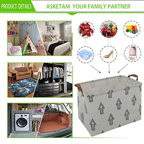 ASKETAM Kid Cute Rectangle Storage Basket Baby Collapsible Toy Storage Bin Nursery Child Playroom Bedroom Decor Clothes Storage Bin Gift Basket(Arrow)