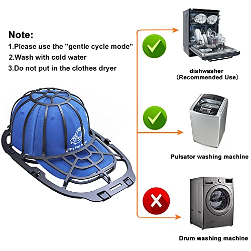 Eiito Hat washer for Washing machcine, 2 Pack Hat Cleaner for Baseball Caps Hat Shaper for Dishwasher, 2 Sizes-4 Pcs Hat Cage Rack Frame fit Adult and Children Wash Caps