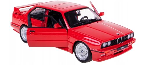 1988 3 Series M3 E30 Red 1/24 Diecast Model Car by Bburago 21100RD